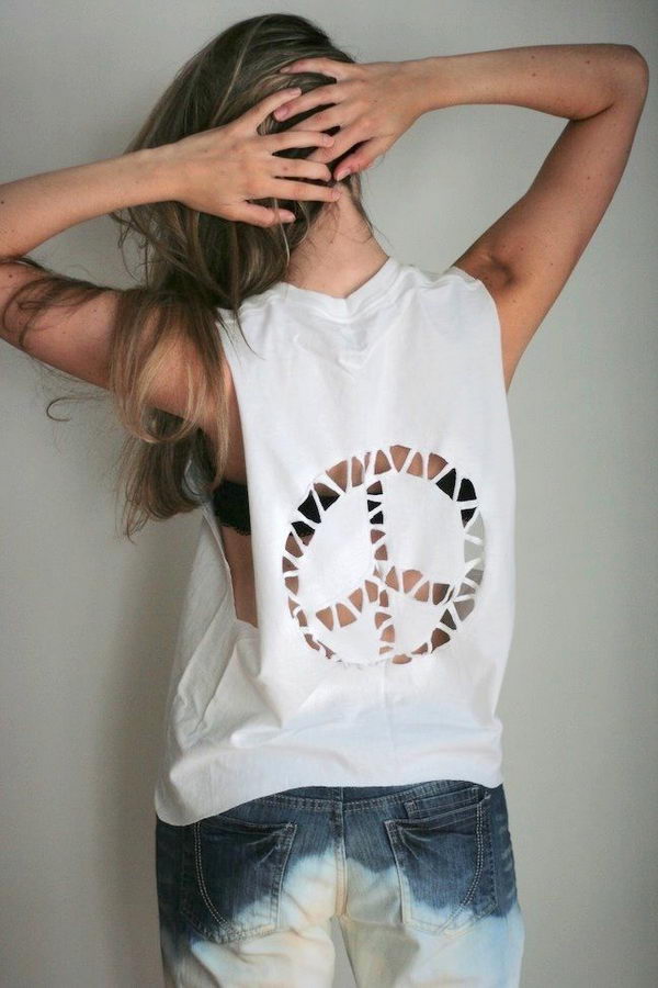 25 DIY T Shirt Cutting Ideas For Girls Styletic